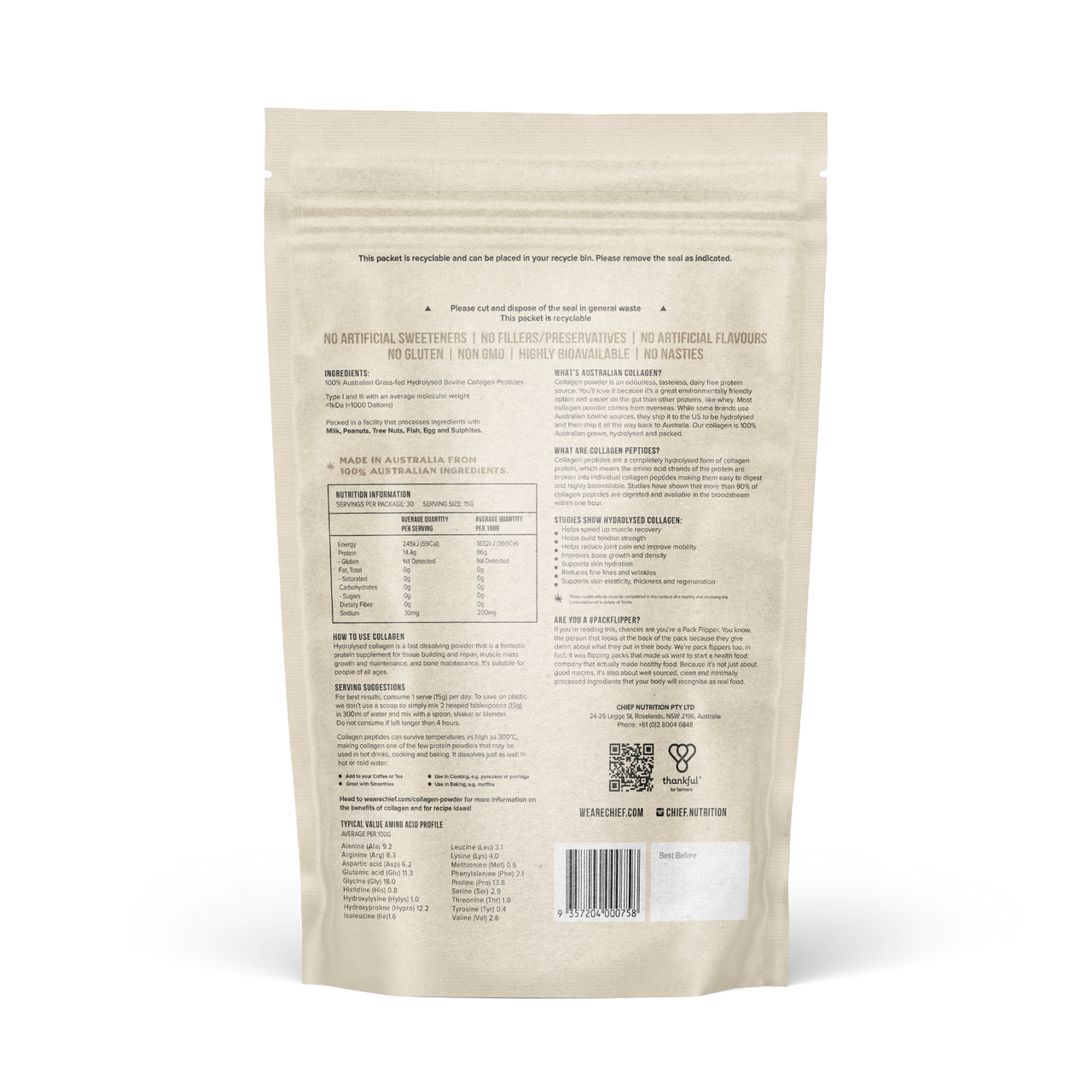 100% Australian Grass-fed Collagen Protein Powder | Chief Nutrition