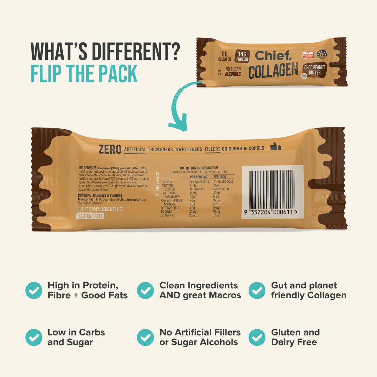 Collagen Protein Bar Mixed Box (12 bars) | Chief Nutrition - Chief ...