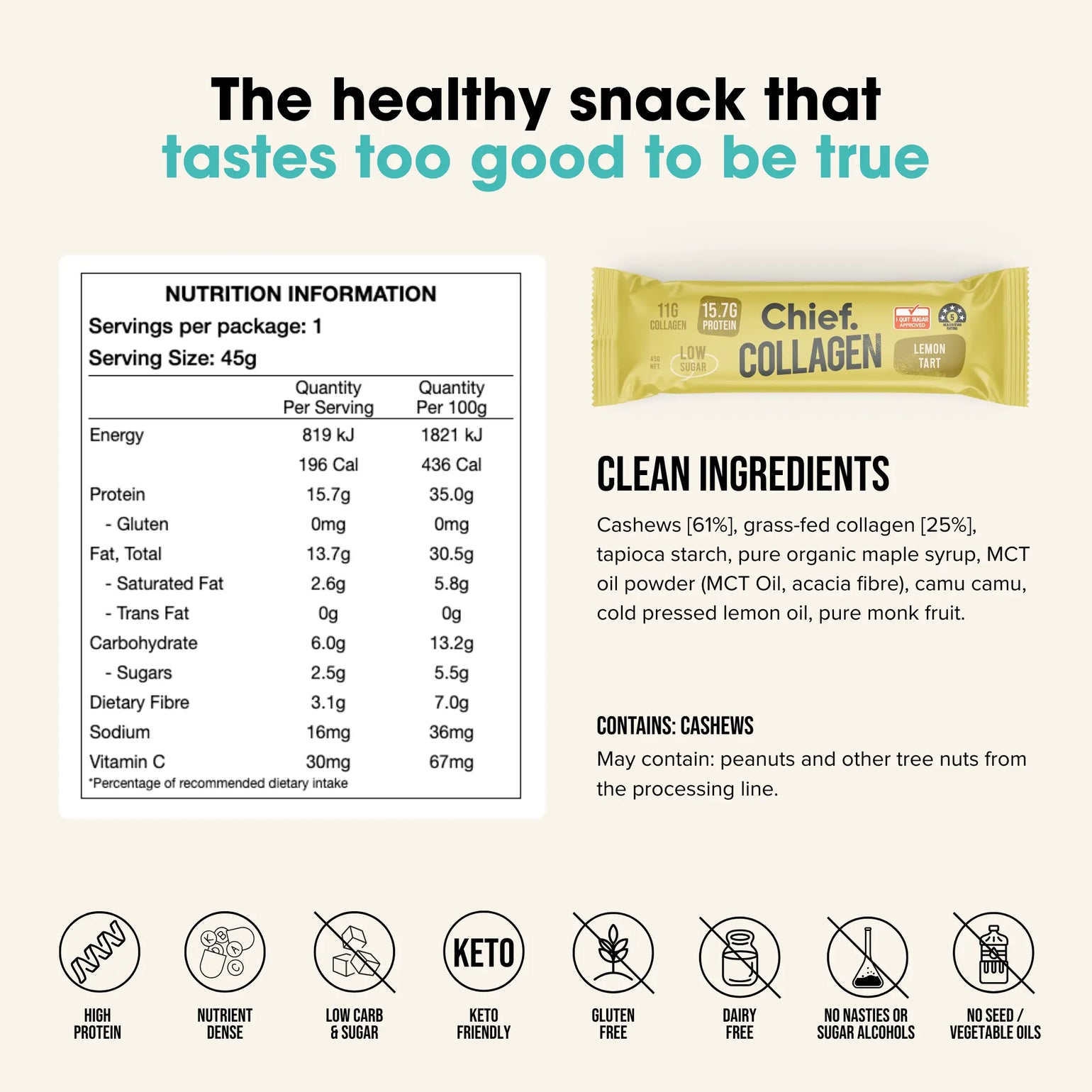Collagen Protein Bar Mixed Box (12 bars) | Chief Nutrition | Chief ...