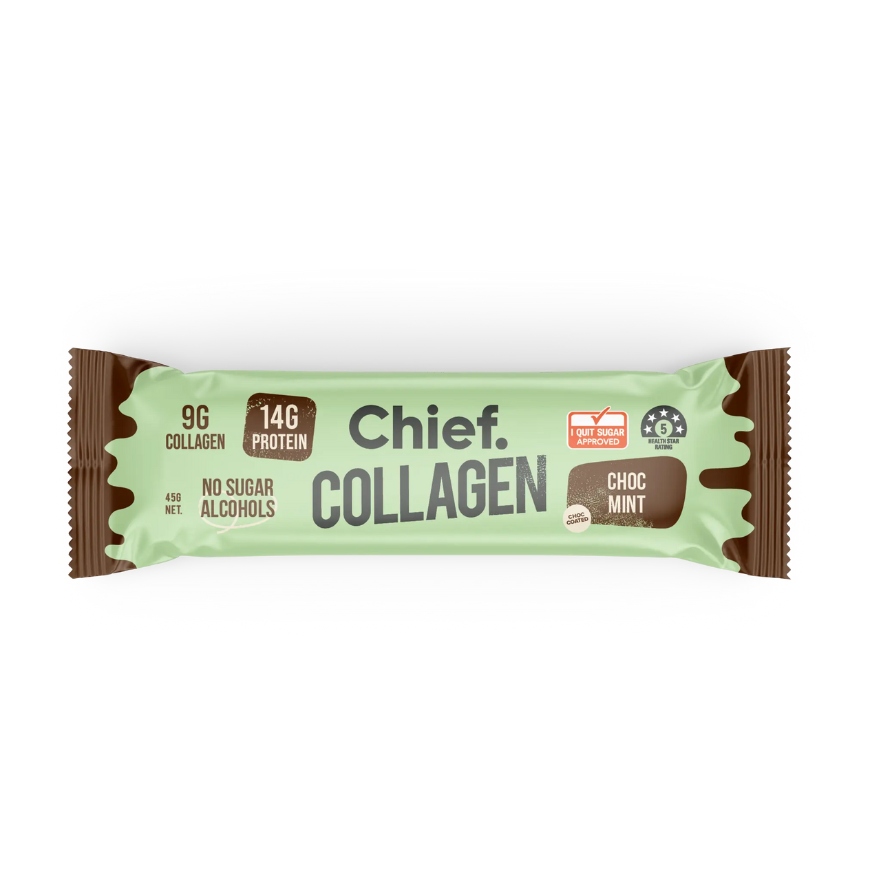 Collagen Choc Mint Protein Bar 45g (12 bars) | Chief Nutrition