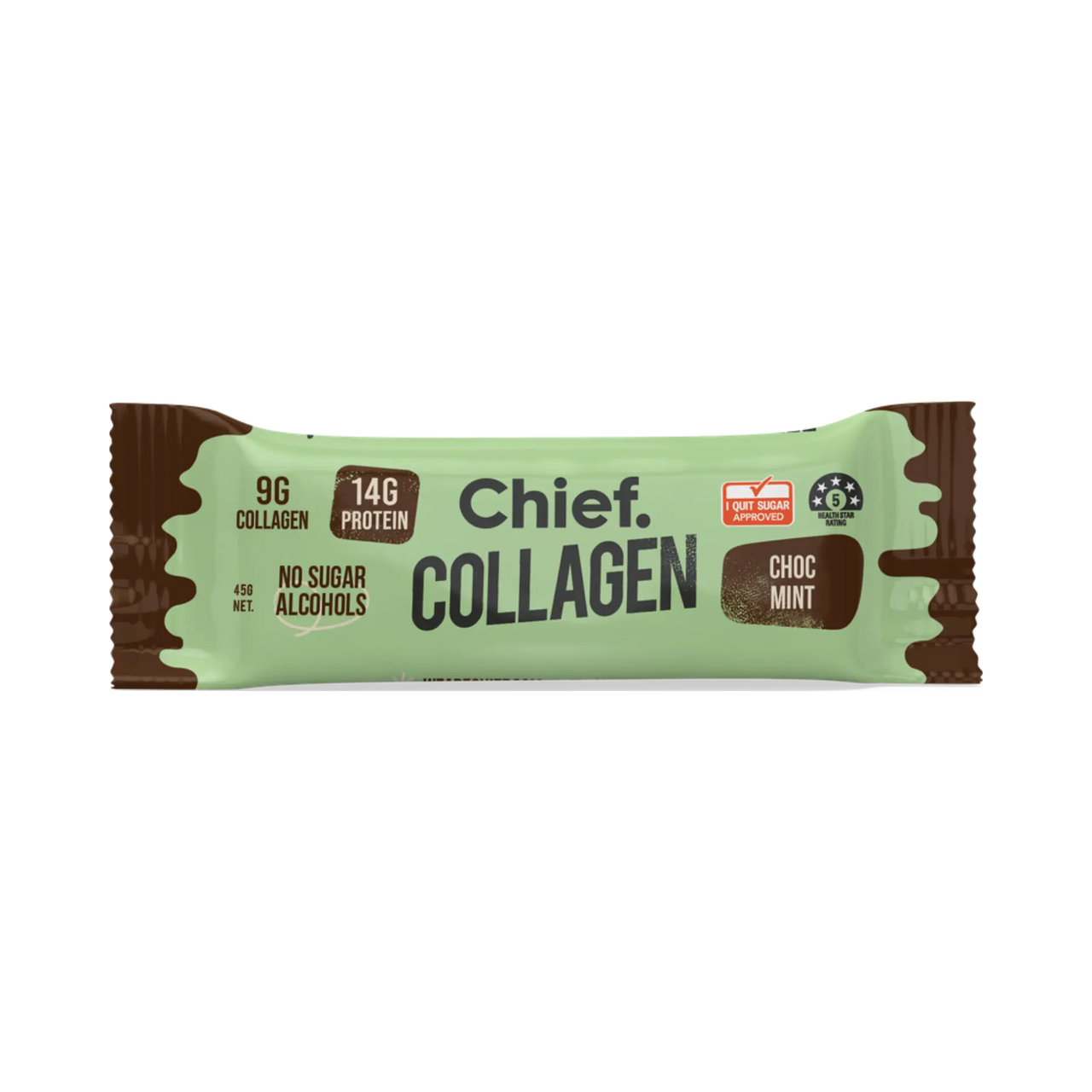 Collagen Choc Mint Protein Bar 45g (12 bars) - Chief Nutrition