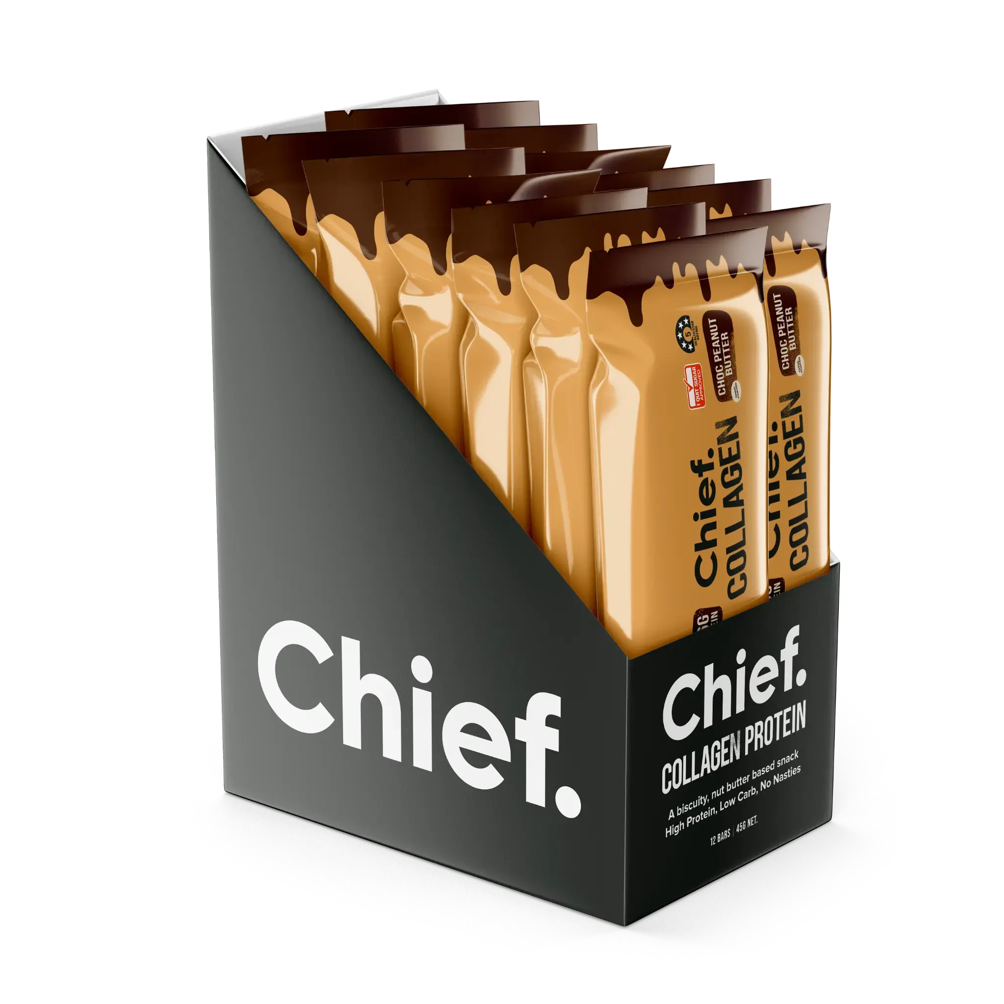 Collagen Protein Bar 45g (12 bars) | Chief Nutrition | Buy Online