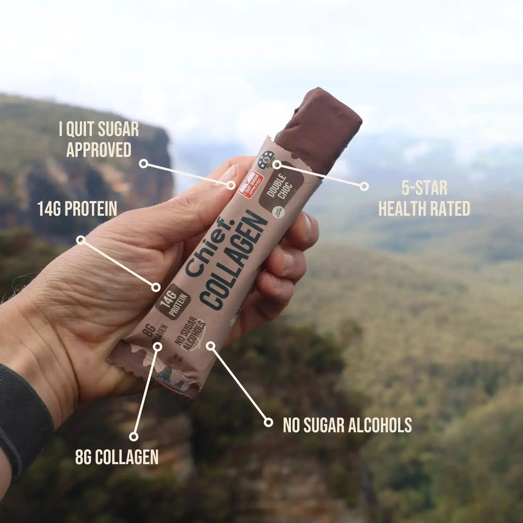Collagen Double Choc Protein Bar 45g (12 bars) - Chief Nutrition