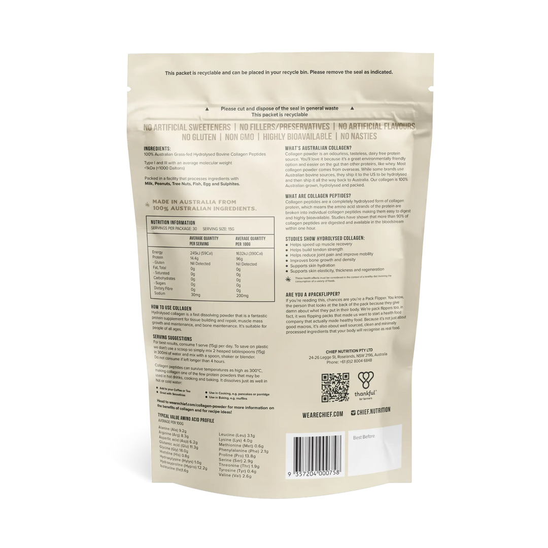 Unflavoured Australian Collagen Protein Powder | Chief Nutrition ...
