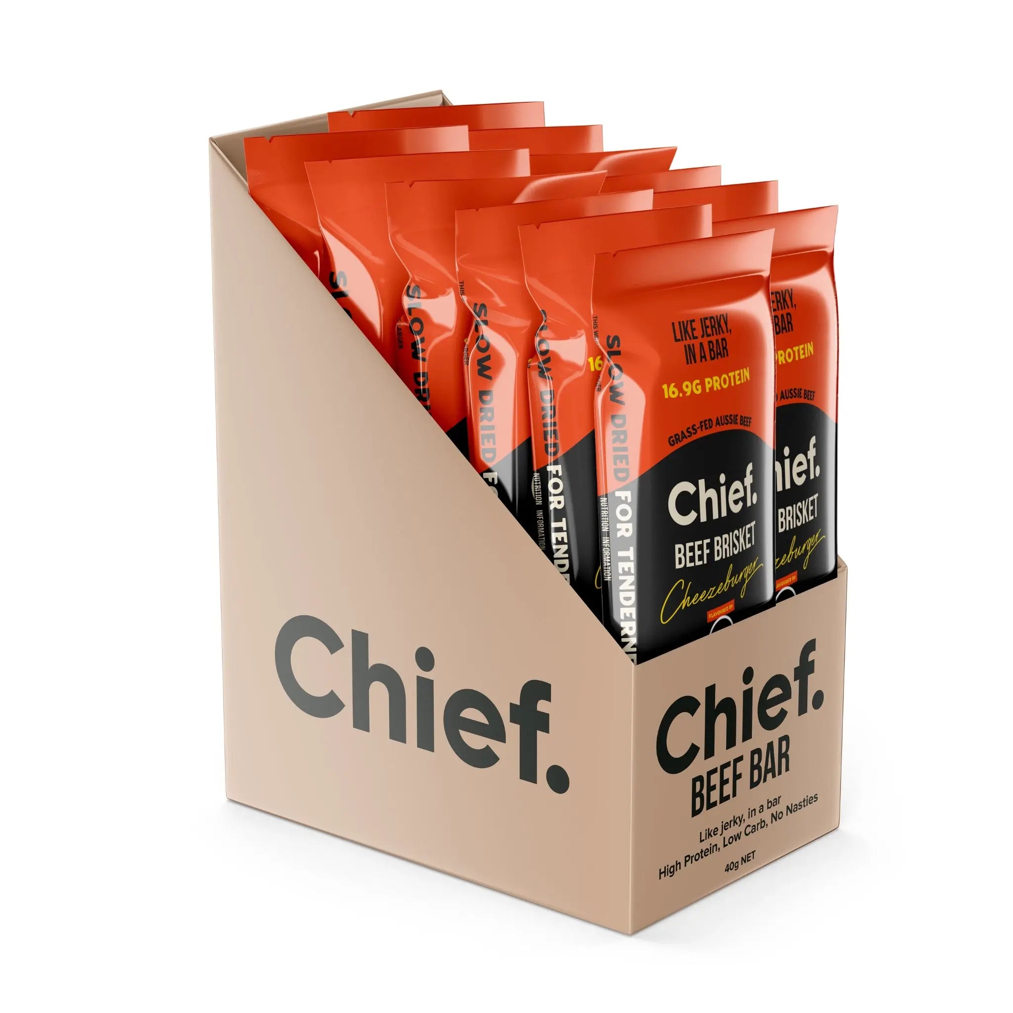 Cheezeburger Beef Bars: Savory & High-Protein Snack | Chief Nutrition