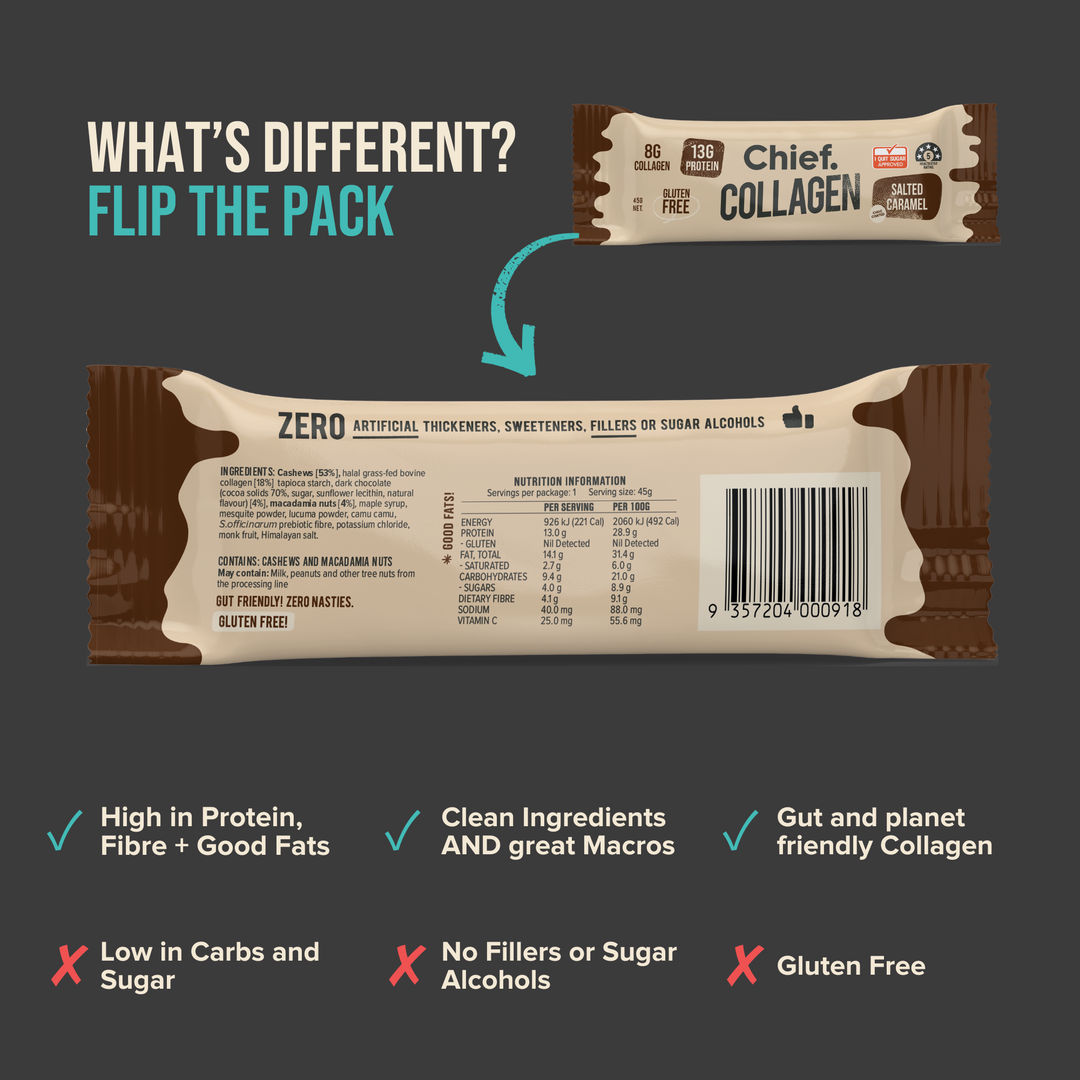 Collagen Protein Bar 45g (4 Bars) | Chief Nutrition - Chief Nutrition